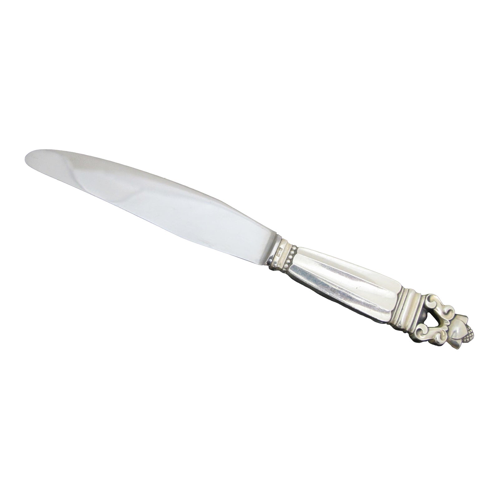 Georg Jensen Sterling Silver Handle Stainless Blade Acorn 9" Dinner ...