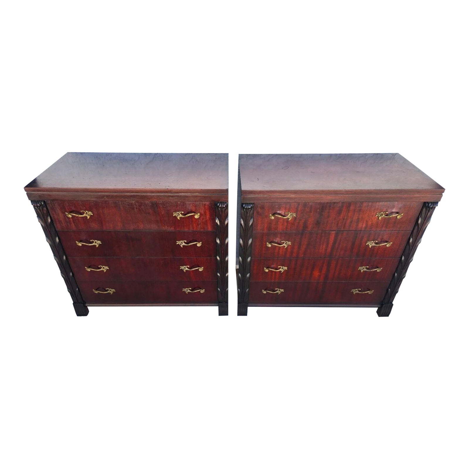 Midcentury MCM Nightstands Chests Rosewood by John Stuart | Chairish
