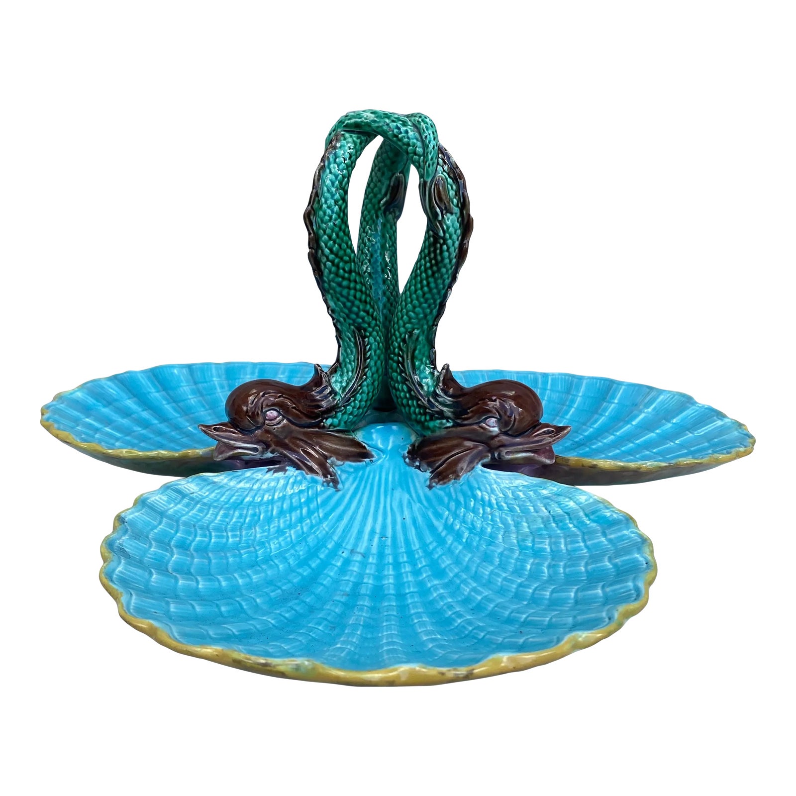 Large 19th Century Victorian Shell & Dolphins Centerpiece George Jones ...