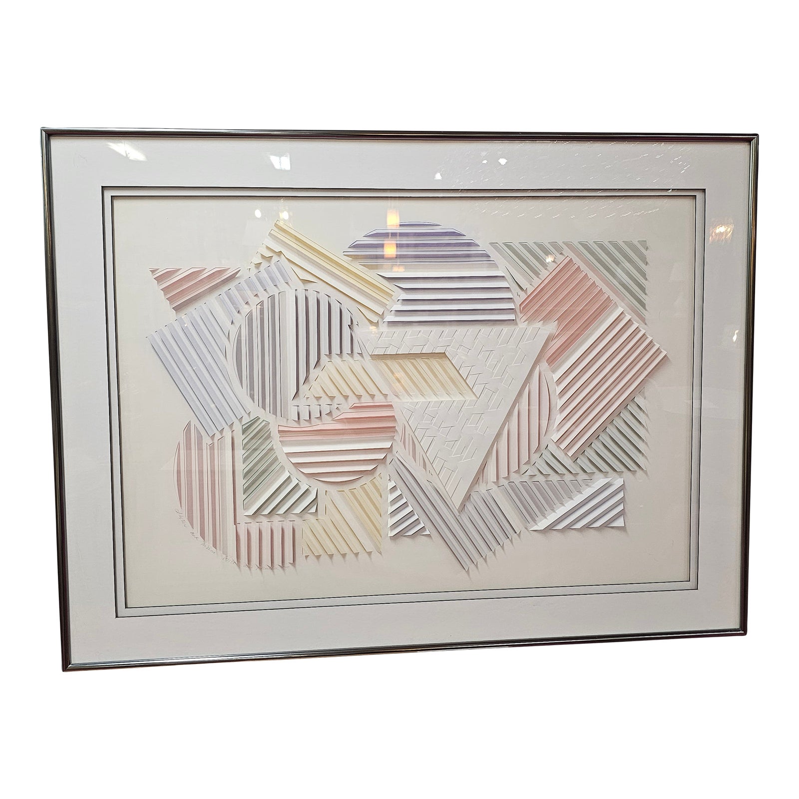 Postmodern Large Abstract Painted Paper Cut 3d Editioned Artwork ...