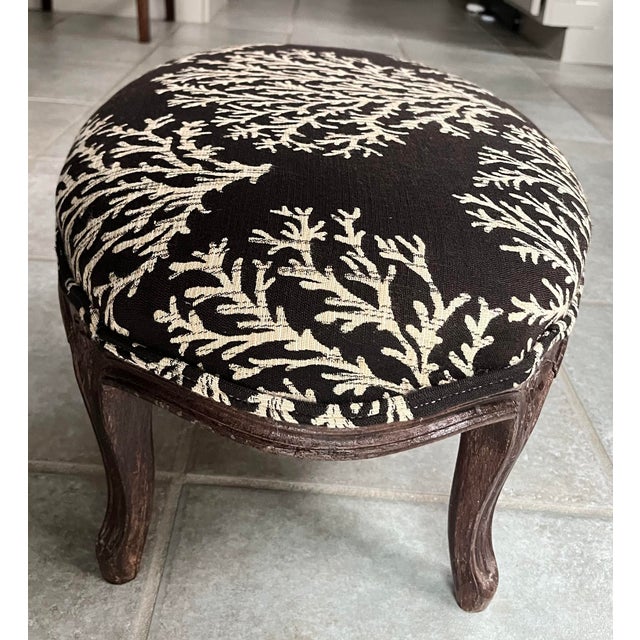 Late 20th Century Vintage French Country Carved Wood Footstool ...