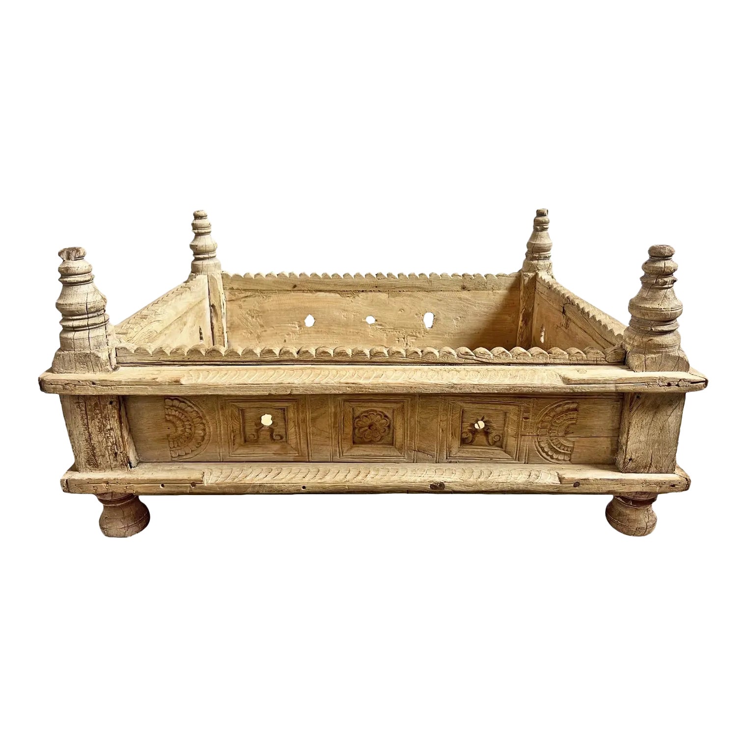 Antique Wood Baby Jhula Box | Chairish