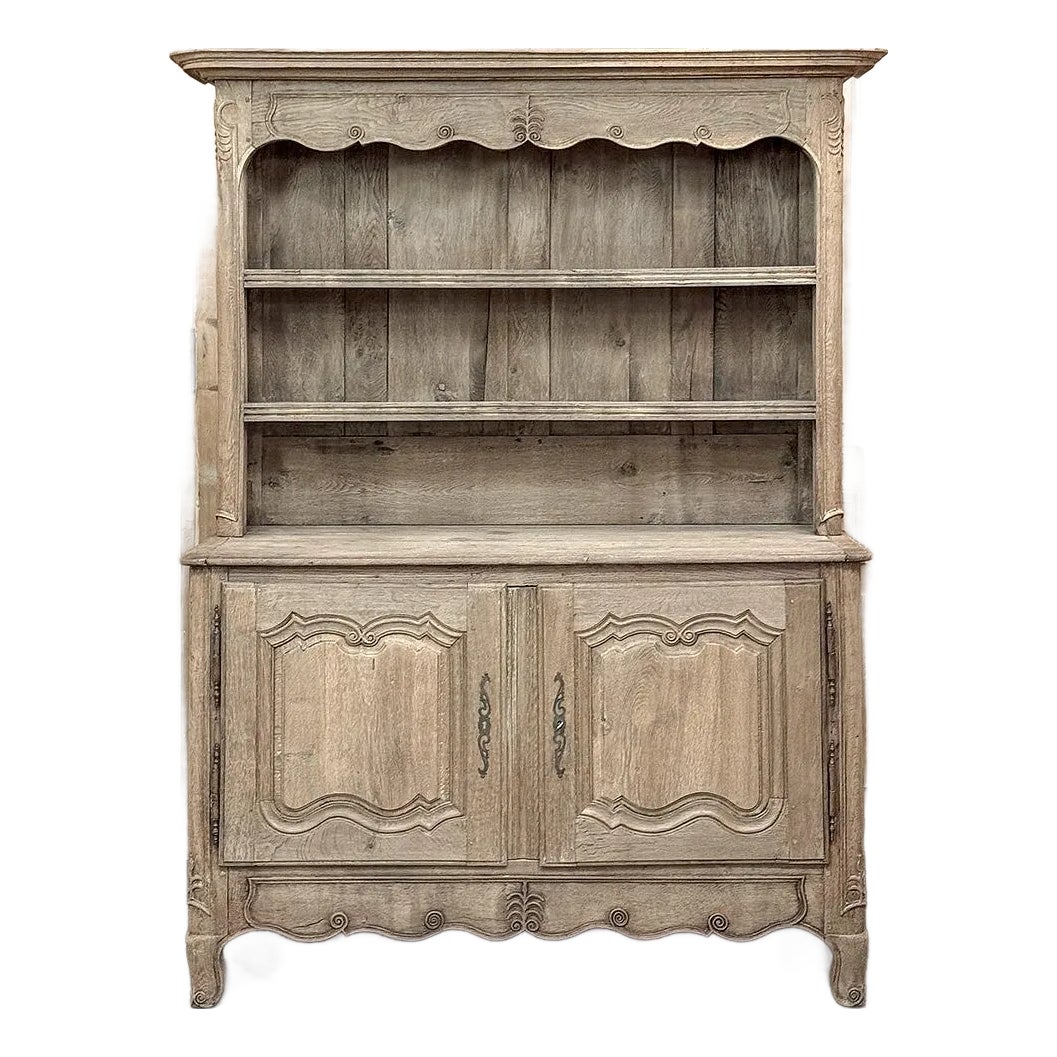 18th Century Country French Vaisselier Buffet in Stripped Oak | Chairish