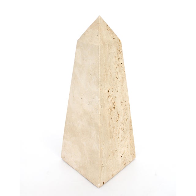 Italian Monumental Travertine Obelisk for Raymor | Chairish