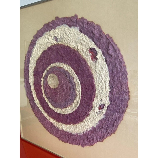 Cast Paper Monoprint Purple Mod Geometric Signed May Reisz 1970s 1980s ...