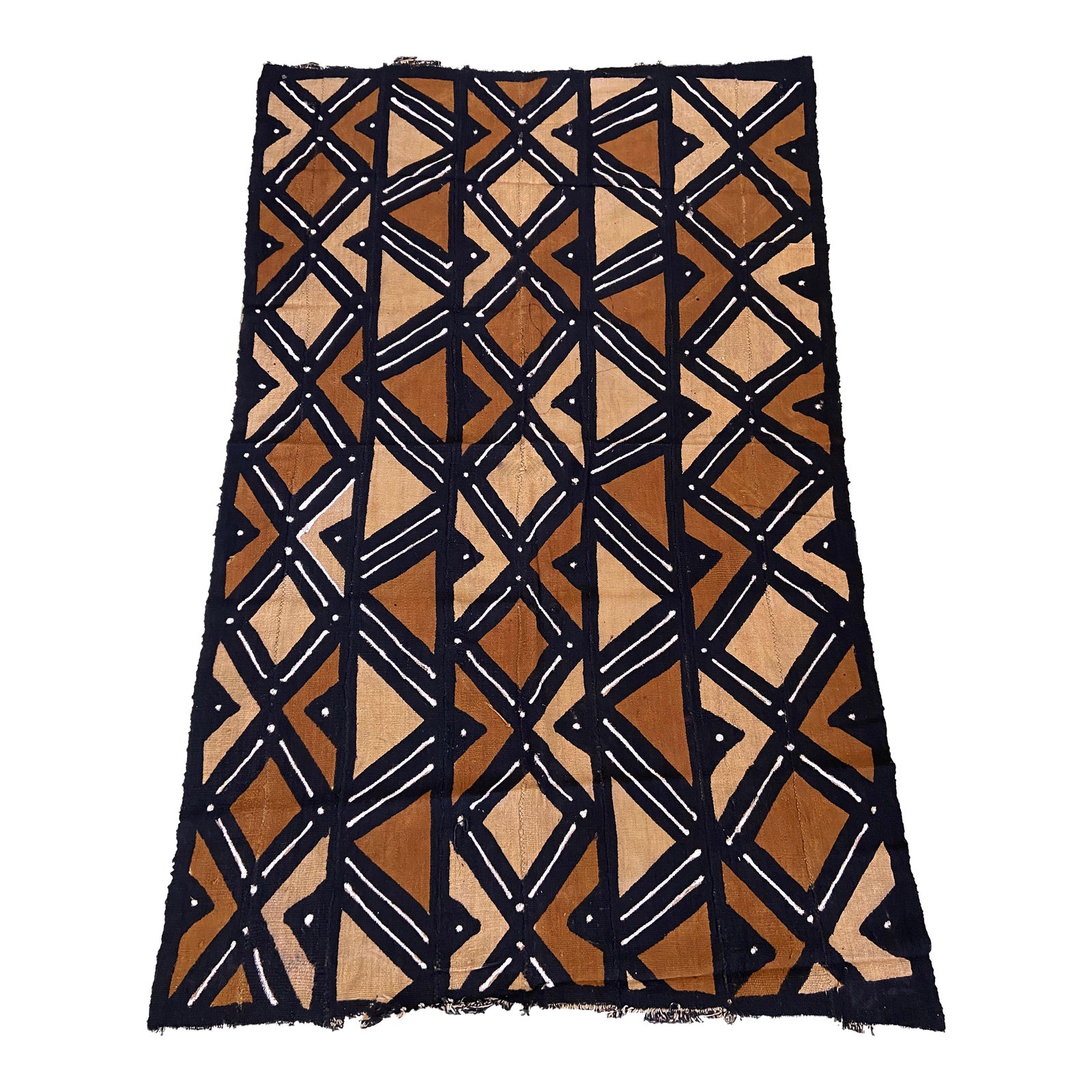 African Bogolan Cotton Mud Cloth Textile | Chairish