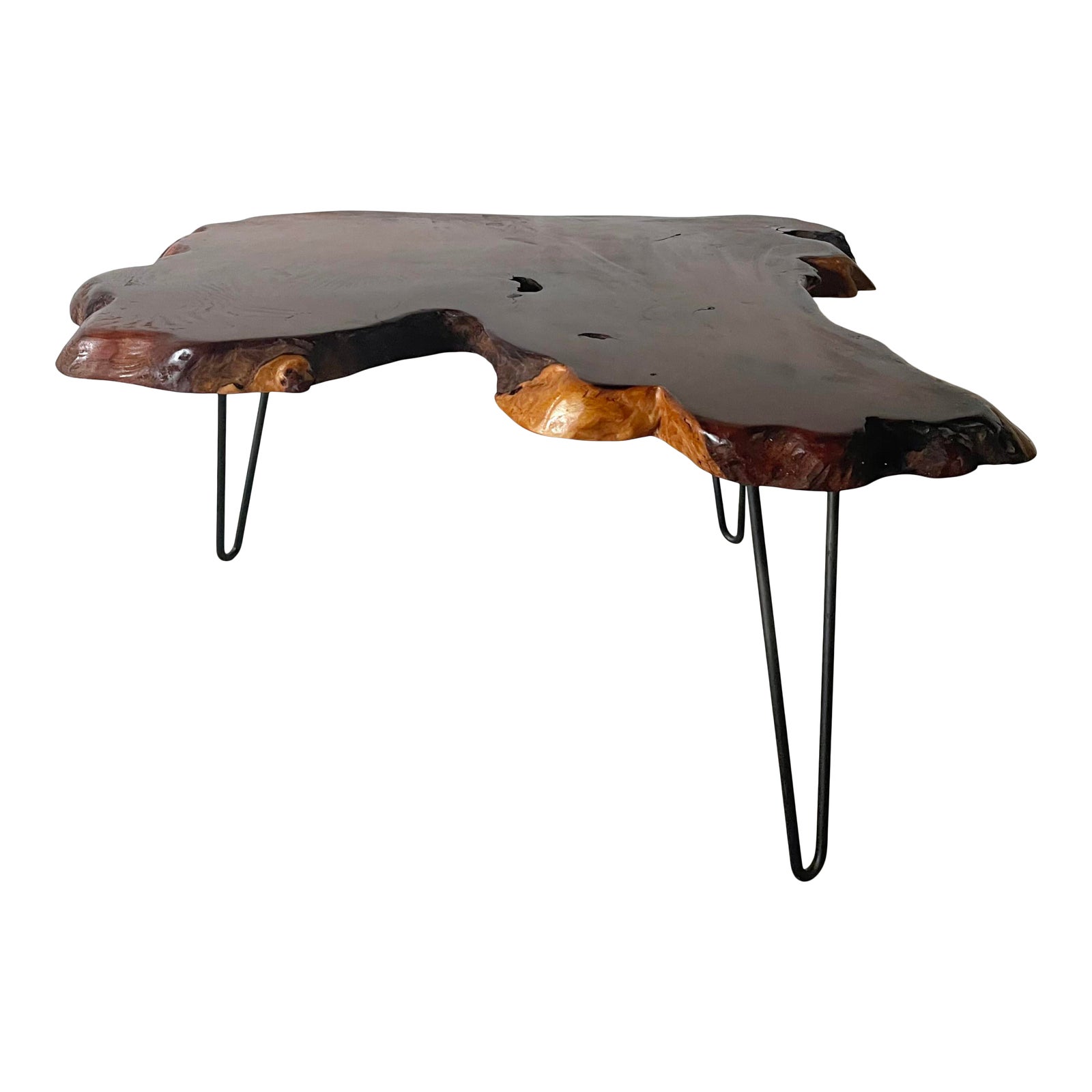 Vintage Modern Rustic Tree Slab Table | Chairish