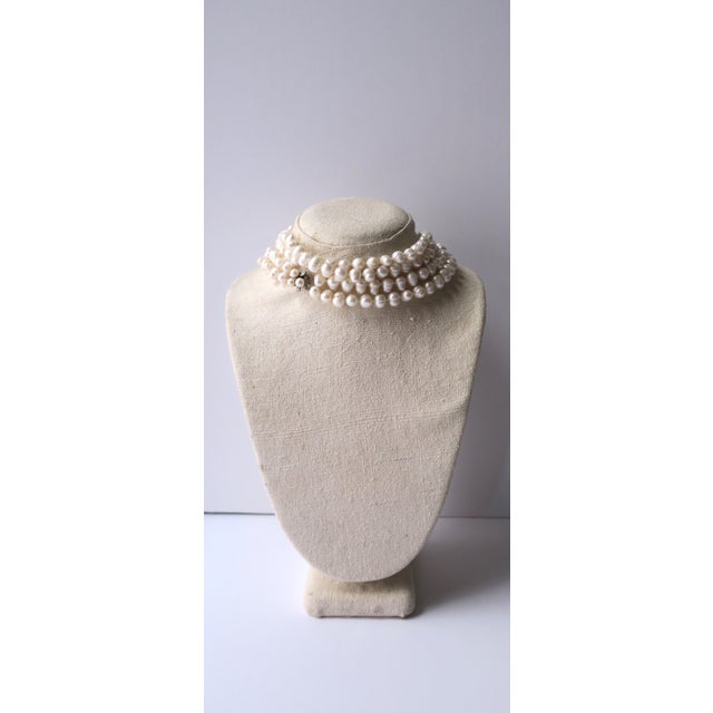 Pearl Necklace Double Strand Opera Length With Gold Diamond Clasp ...