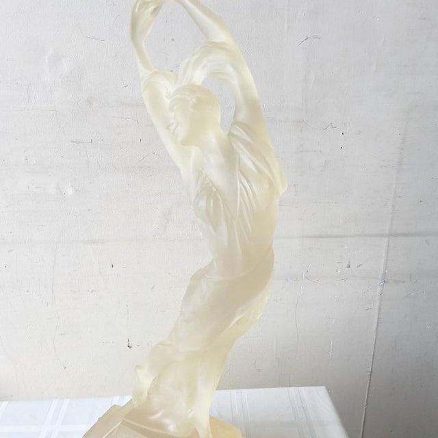1980s Postmodern Crystallus Frosted Resin Woman Sculpture | Chairish