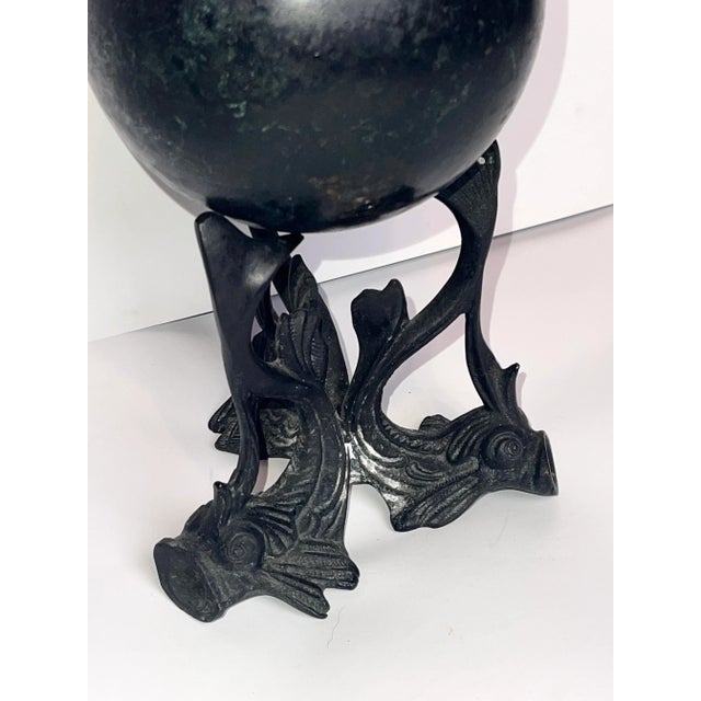 Black Bronze Metal Iron Globe Orb | Chairish