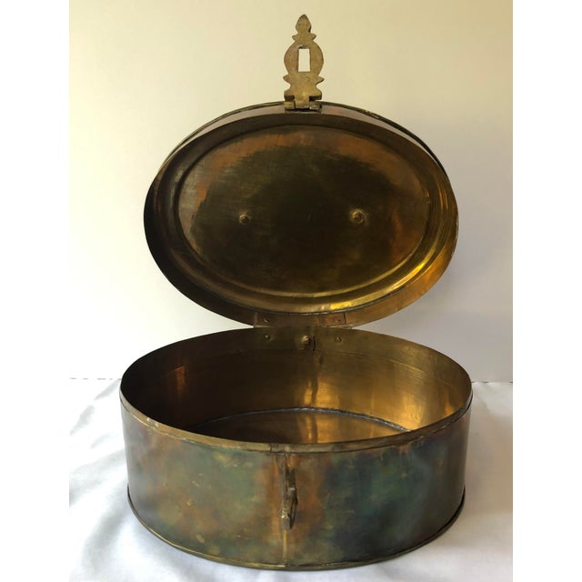 Vintage Large Oval Brass Box | Chairish