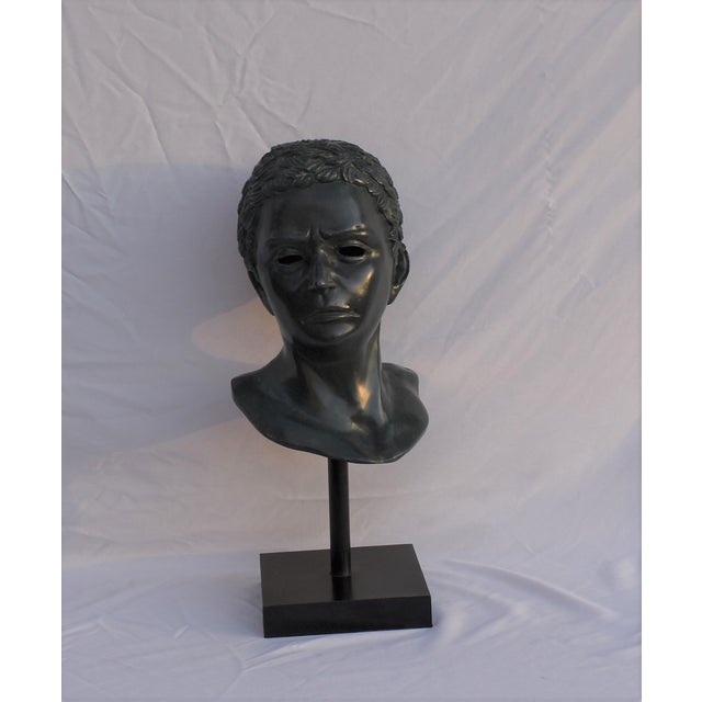 Mid 20th Century Bronze Classical Bust Of A Greco Roman Philosopher