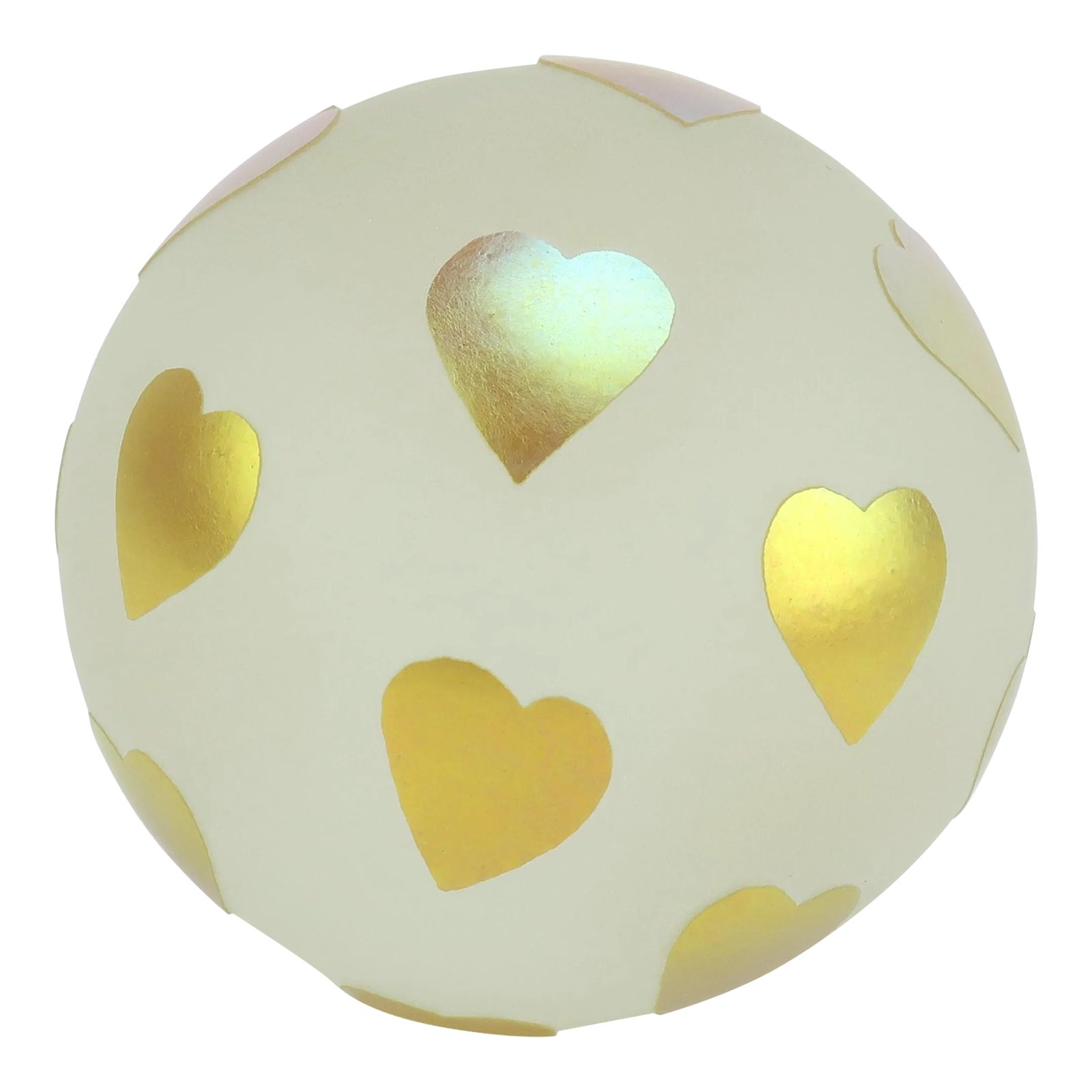 Steven Correia Art Glass Gold Heart Paper Weight Sphere | Chairish