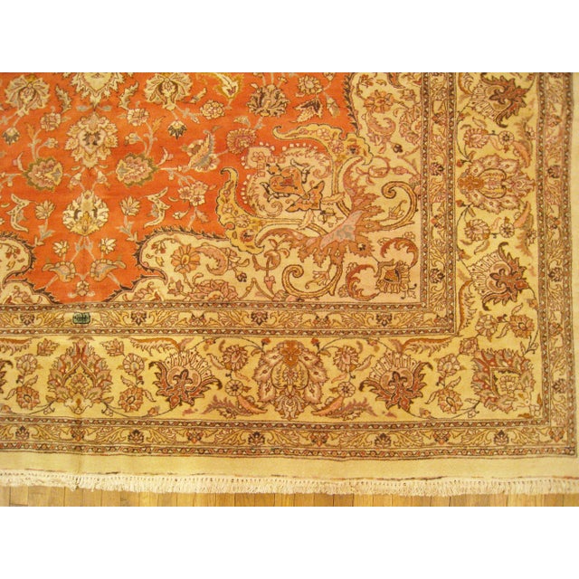 Vintage Persian Decorative Oriental Tabriz Rug in Large Size | Chairish