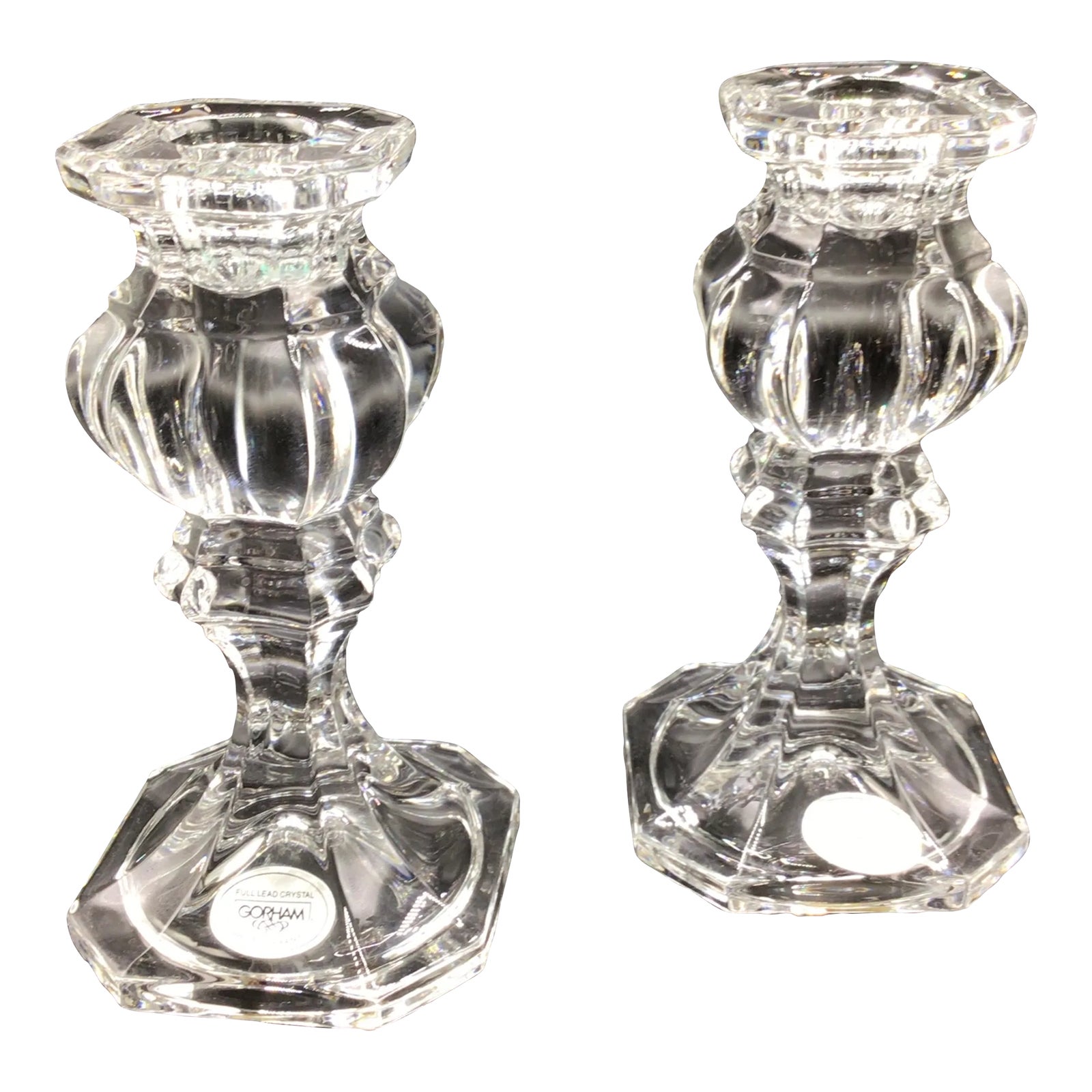 Gorham Crystal Baroque Candlestick Holders - S Pair | Chairish