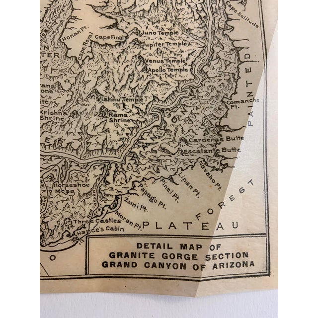 1910 Granite Gorge Grand Canyon Detail Map | Chairish