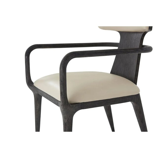 Dark Modern Dining Armchairs - a Pair | Chairish