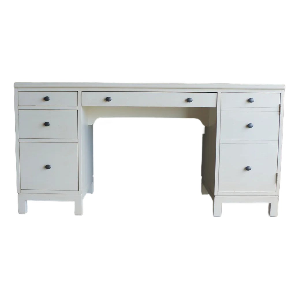 Ethan Allen Tango Double Pedestal Desk | Chairish