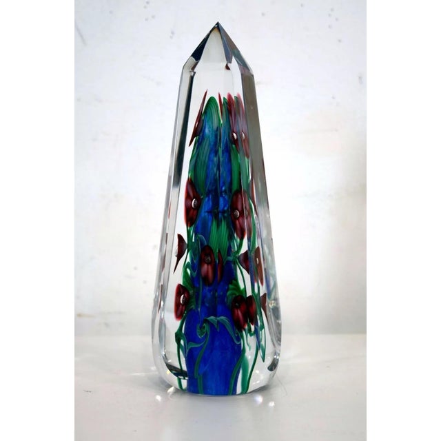 Merritt Vandermark Hand blown Glass Sculptures with Flowers Signed ...