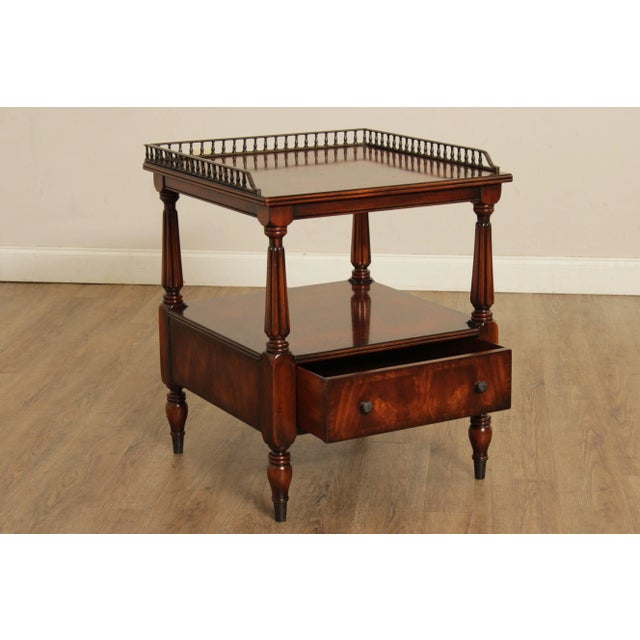 Hickory White Regency Style Mahogany Side Table | Chairish