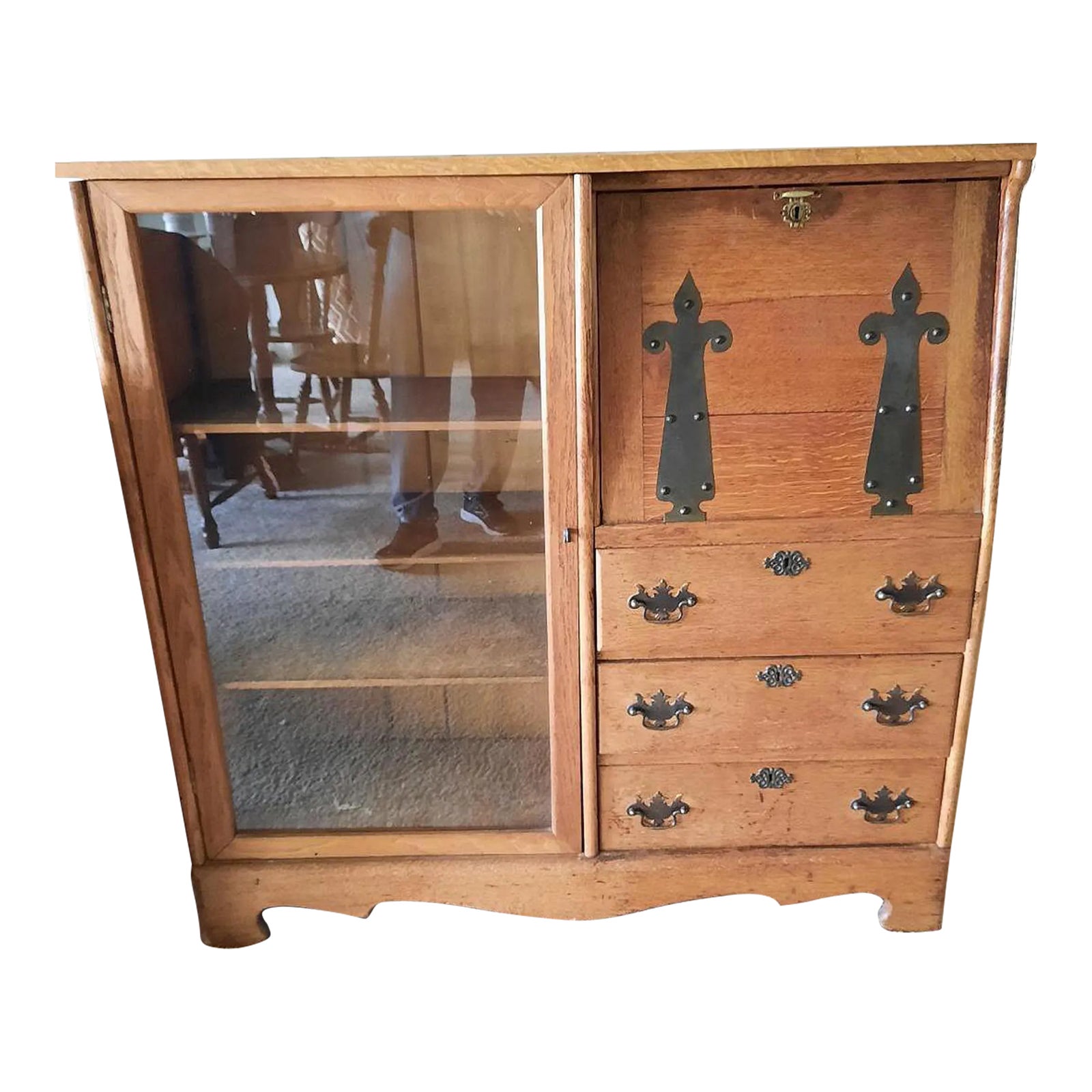 Early 1900’s Antique Mission-Style Side-By-Side Secretary | Chairish