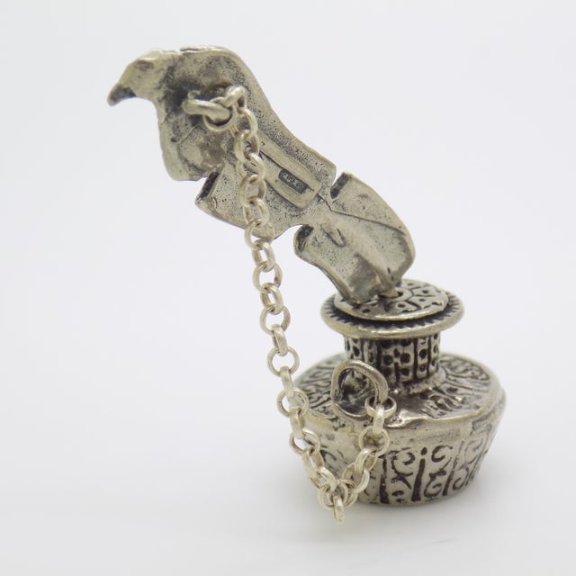 Vintage Italian Handmade Genuine Silver .800 Pen & Inkwell Dollhouse ...