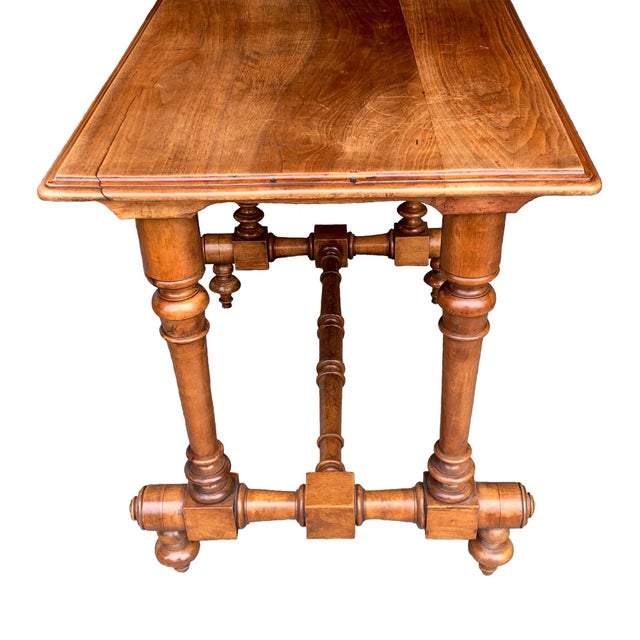 19th Century French Walnut Library Table | Chairish