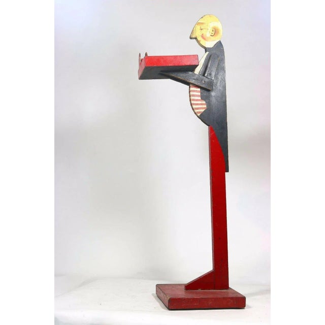 1939’s Americana Folk Art Painted Wood Butler Smoking Stand With Tray ...