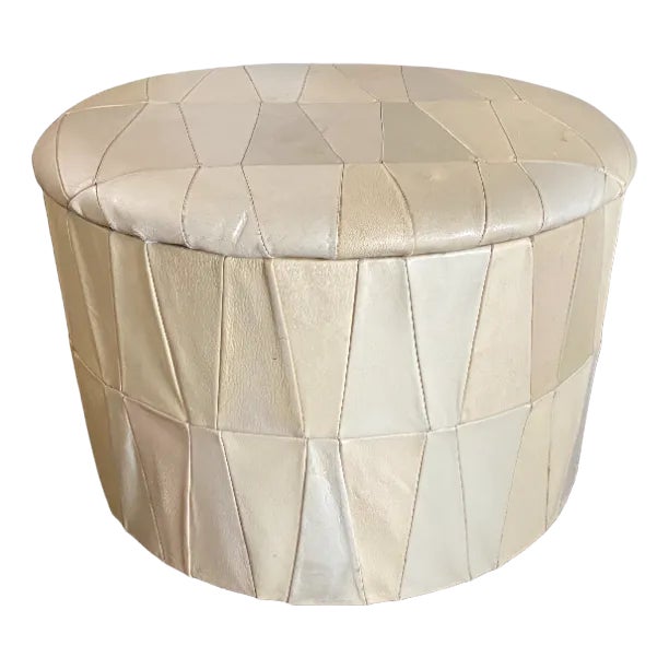 Vintage Leather Patchwork Footstool or Ottoman, 1960s | Chairish