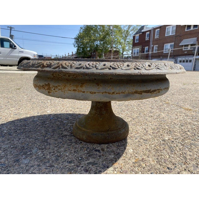 Cast Iron Low and Wide 34" Round French Style Outdoor Garden Planter ...