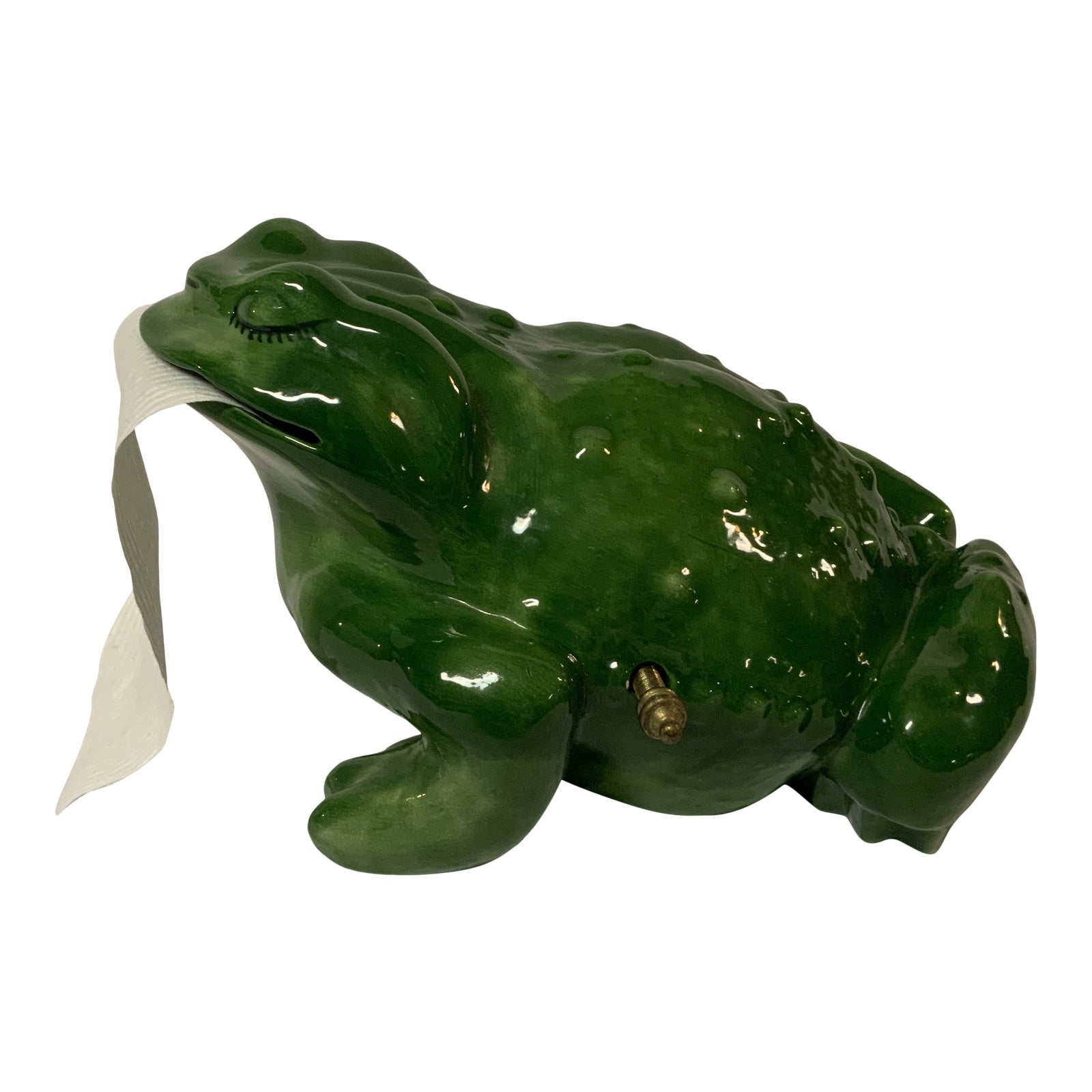 1960s Green Frog Toilet Paper Holder | Chairish