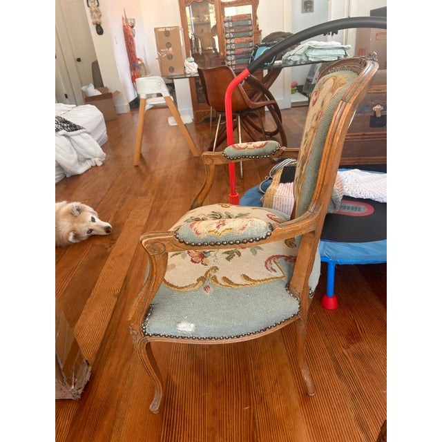 Antique French Needlepoint Chairs | Chairish