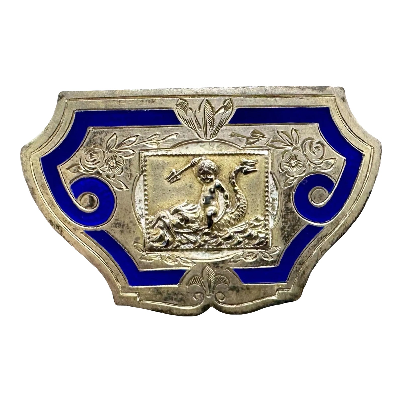 Early 1900s Silver Pill Box With Gold Wash Interior and Repousse ...