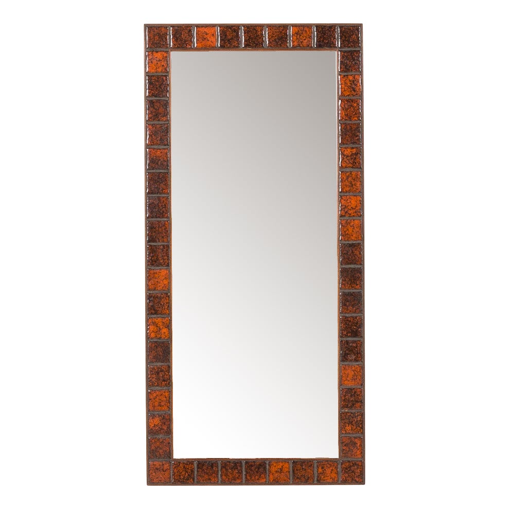 Mid-Century Modern Danish Mirror with Ceramic Tiles by T.W. Spejlet ...