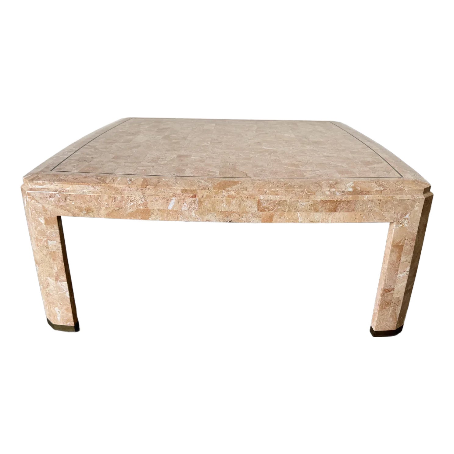 1980s Vintage Maitland Smith Style Tessellated Stone Coffee Table With ...