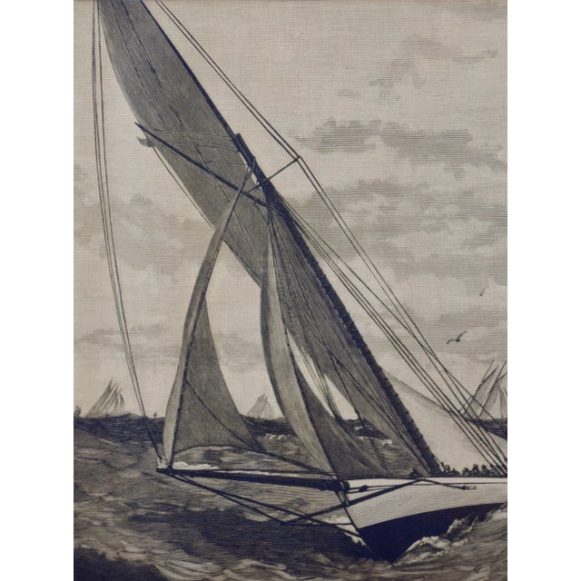 Three Engravings Depicting Sailing Yachts Competing in 1885 America's ...