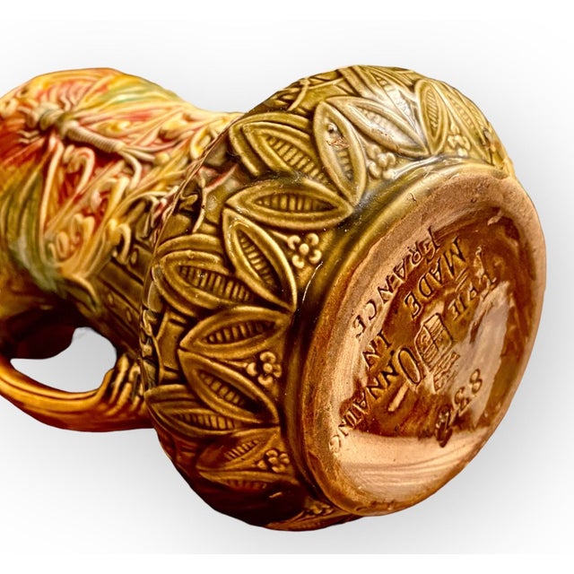 Antique French Art Nouveau Majolica Dragonfly Pitcher by Frie Onnaing ...