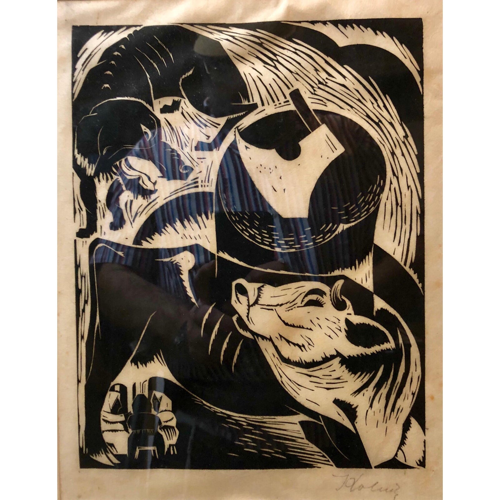 Arthur Kolnik, Polish French Expressionist Judaica Woodcut Had Gadya ...
