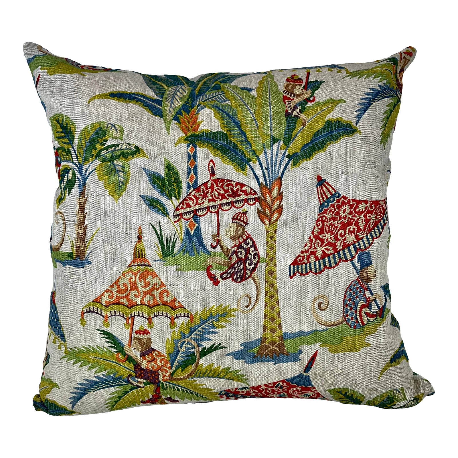 20" Square Decorative Throw Pillow With an Exotic Print of Whimsical ...