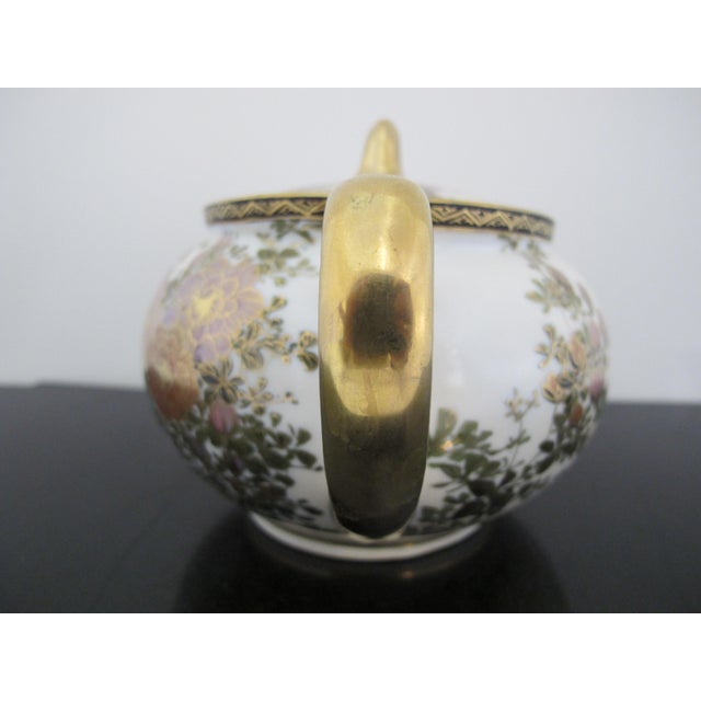 Vintage Japanese Porcelain Gold Gilt Chrysanthemum Flower & Duck ...