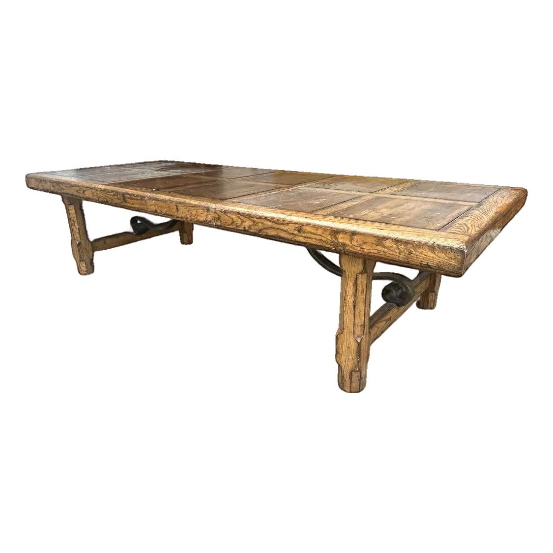Late 20th Century Monumental Spanish Rustic Style Solid Oak Refectory ...