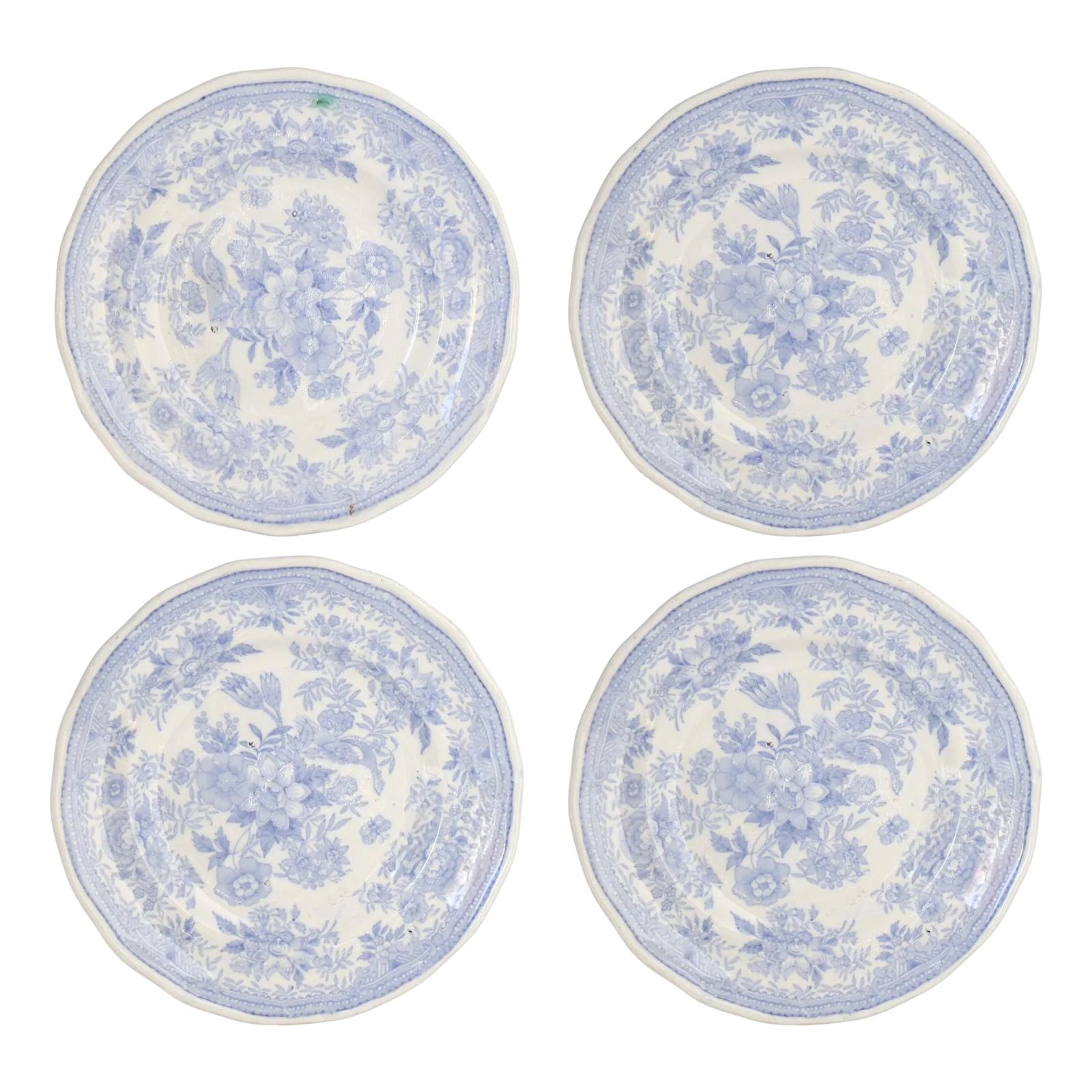 Antique Asiatic Pheasant Side Plates, Set of 4 | Chairish