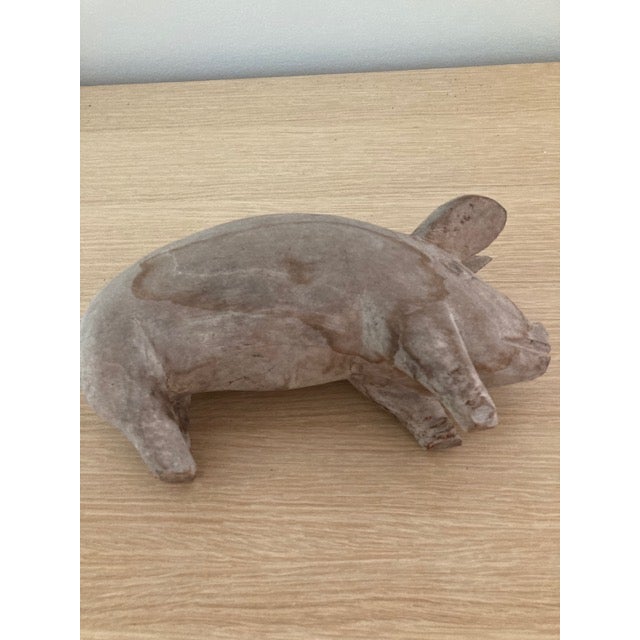 1920s Early American Hand Carved Folk Art Pig | Chairish