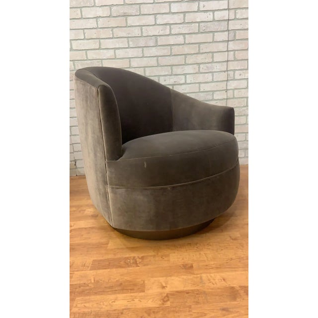 Post Modern Asymmetrical Barrel Back Swivel Chairs Newly Reupholstered ...