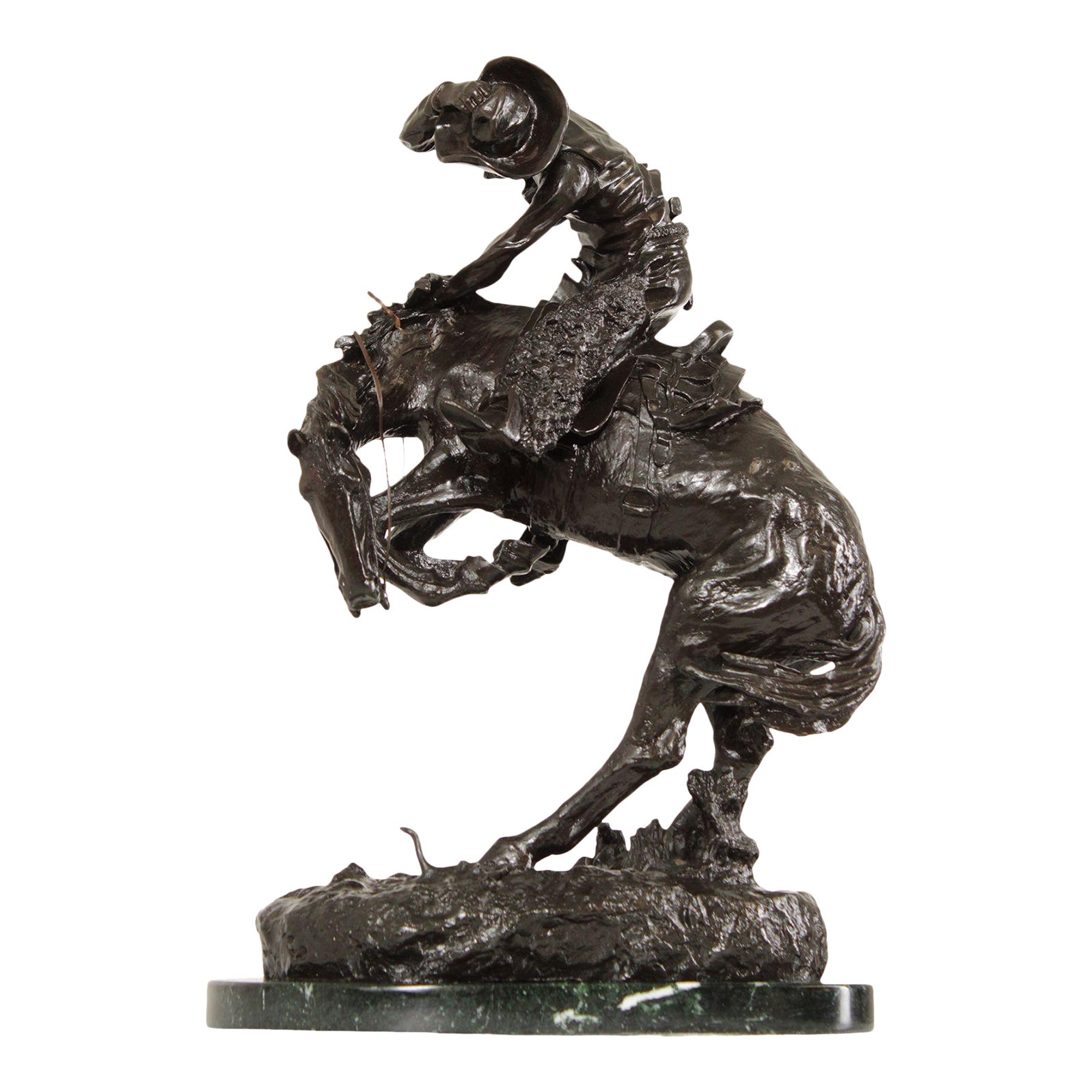 Late 20th Century Rattlesnake Bronze Sculpture by Frederic Remington ...