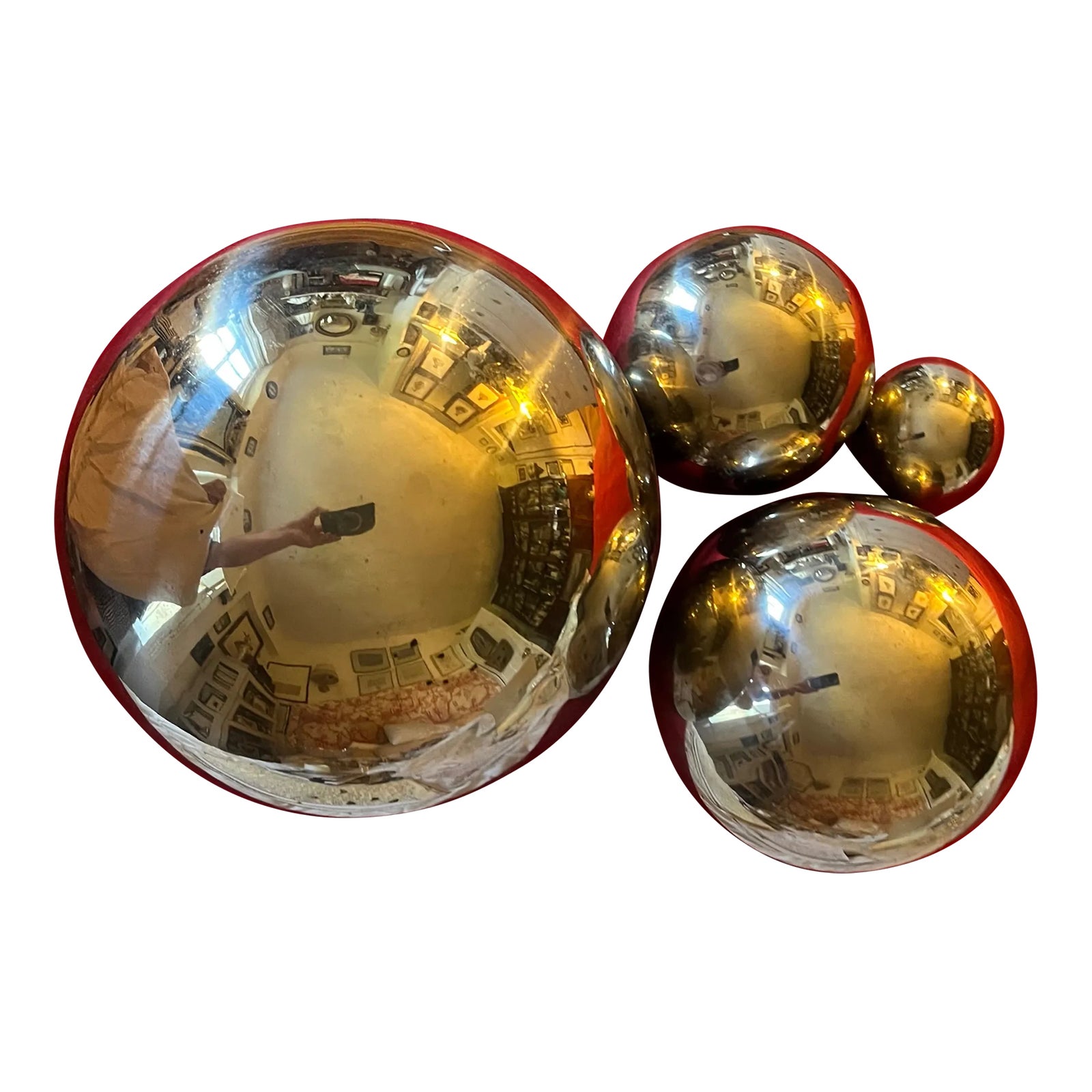 Mid-Century Modern Graduated Chrome Gazing Balls or Spheres - Set of 4 ...