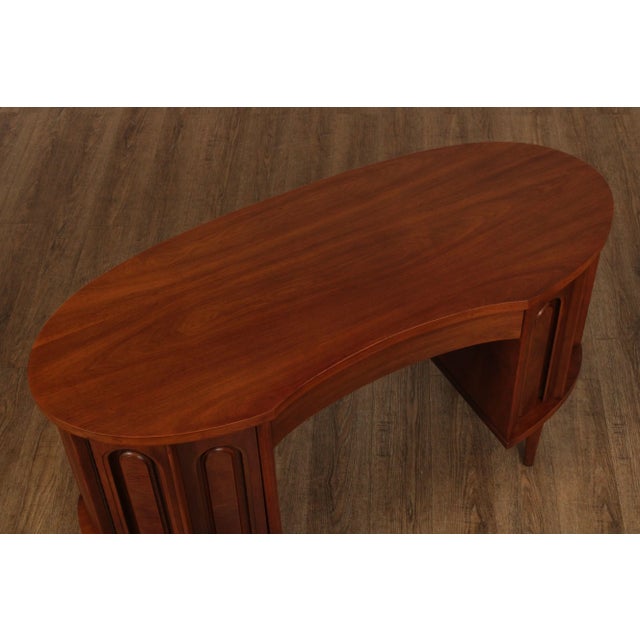 1960s Mid-Century Modern Walnut Kidney Writing Desk Attributed to ...