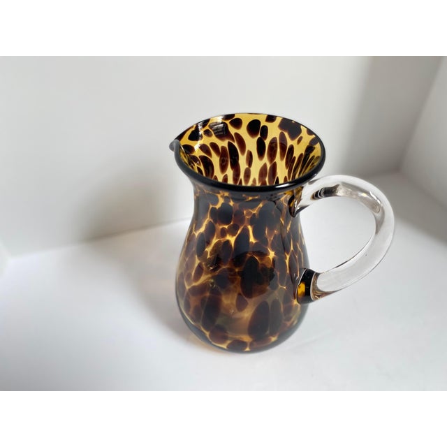 Vintage Tortoiseshell Glass Pitcher | Chairish