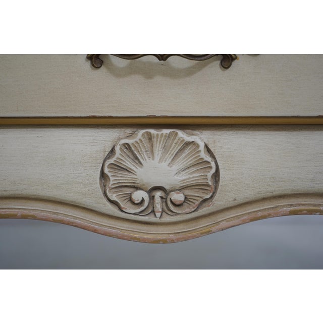 Pair Vintage 4 Drawer Marble Top Shell Carved Chests | Chairish