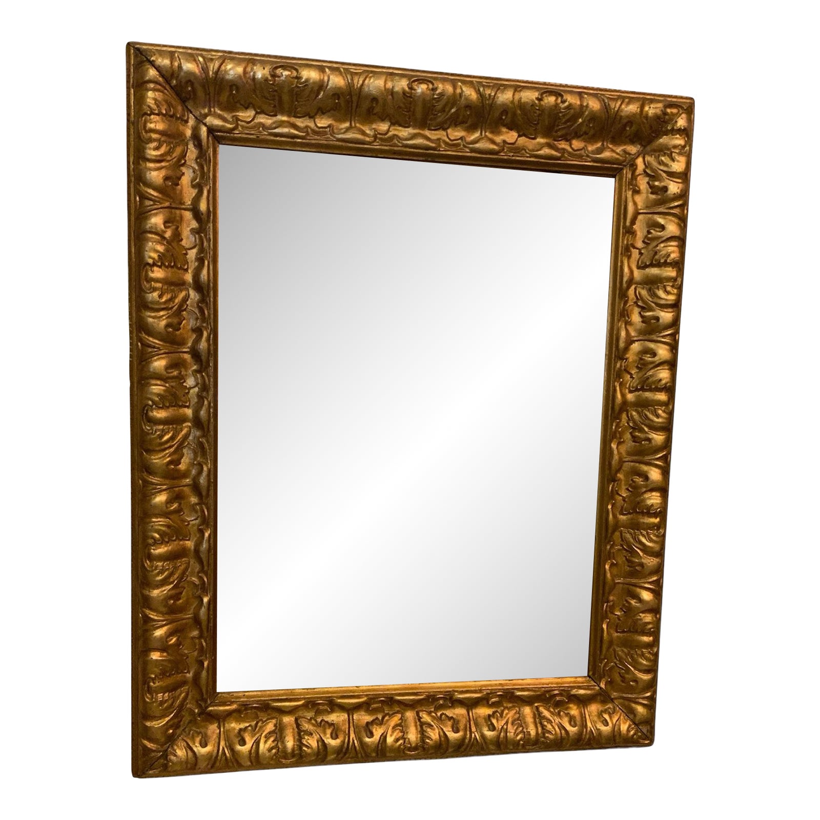 1970s Gold Frame Mirror | Chairish